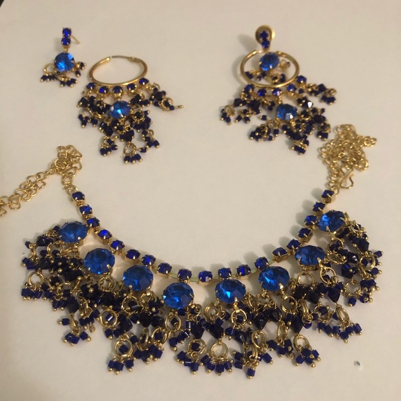 Jewelry | Royal Blue And Gold Indian Jewelry Set | Poshmark